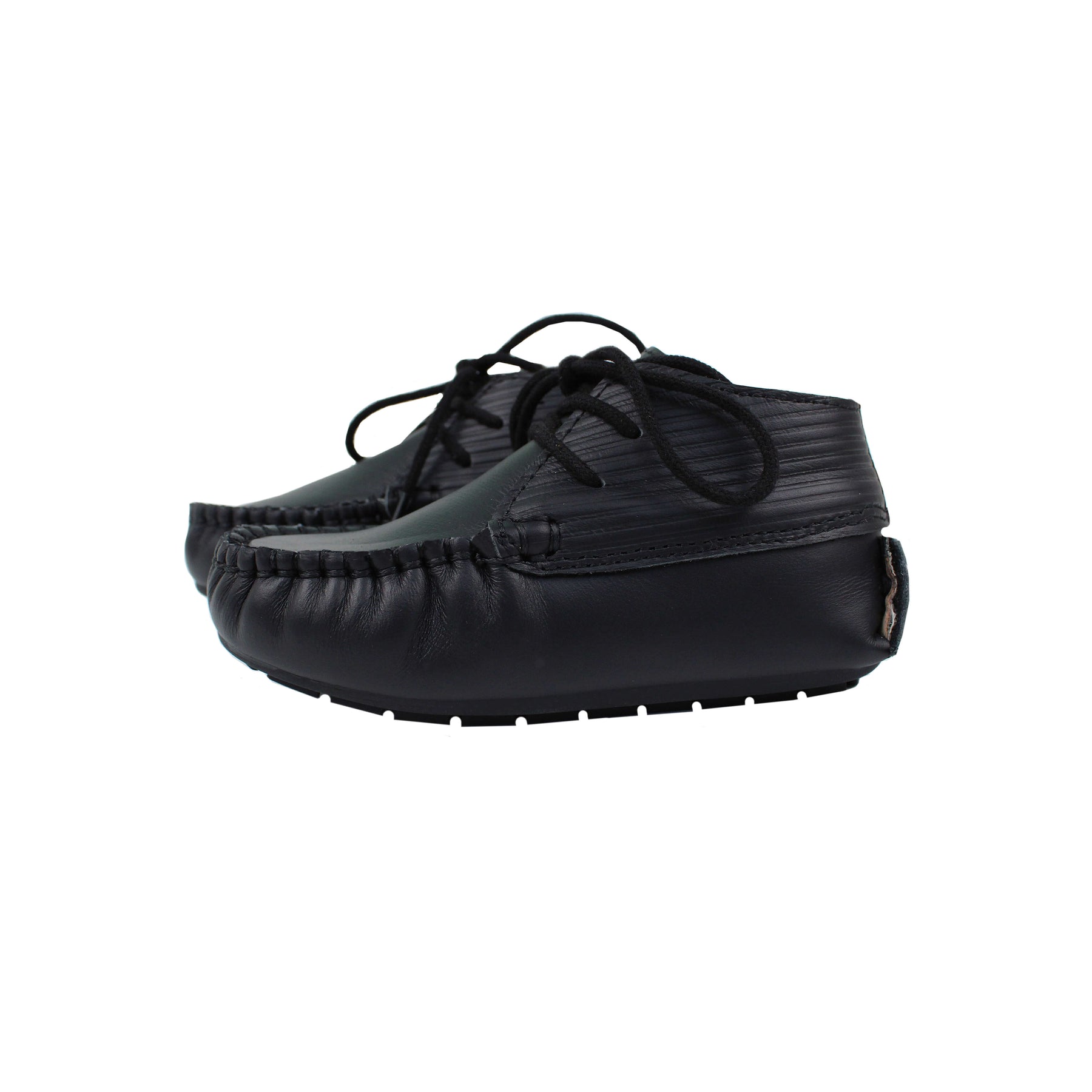 Perroquet Baby Casual Laced Leather Shoes with Lines - Black – Head ...