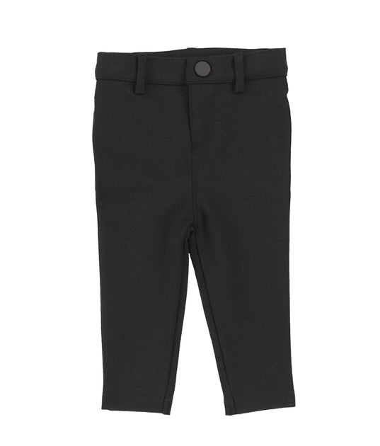 Lil Legs Boys Knit Stretch Pants Without Leg Seam Husky Fit - Black ...
