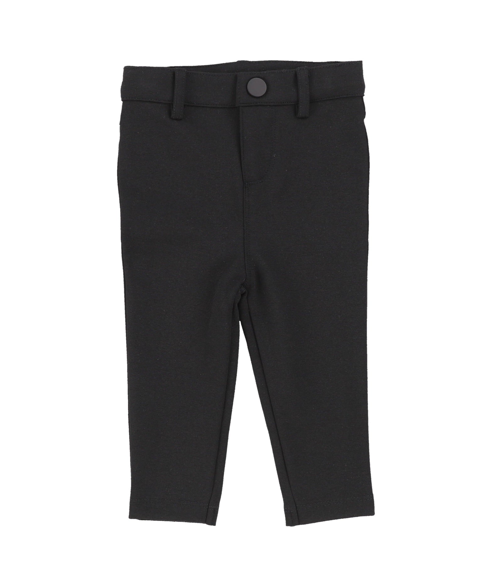 Lil Legs Boys Knit Stretch Pants Without Leg Seam Husky Fit - Black ...