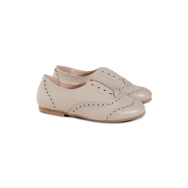 RayBelle Leather Oxfords - Stone – Head Shoulders Toes & Bows