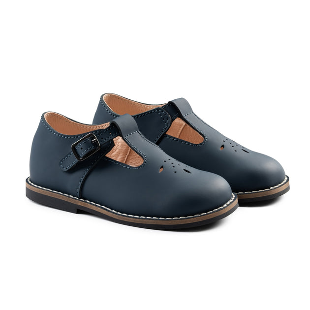 RayBelle Toddler Weekday T-Strap Shoes - Blue Leather – Head Shoulders ...