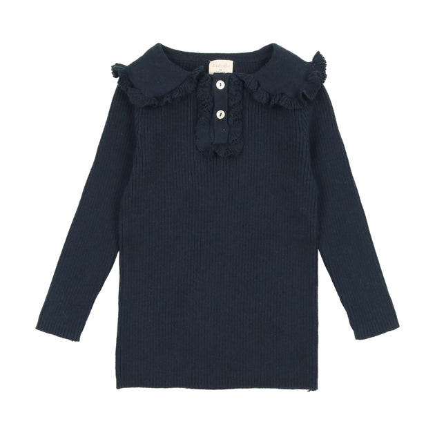 Analogie Girls Knit Polo - Navy – Head Shoulders Toes & Bows