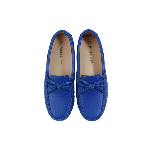 Perroquet Shoes Leather Loafers with Bow - Cobalt Blue – Head Shoulders ...