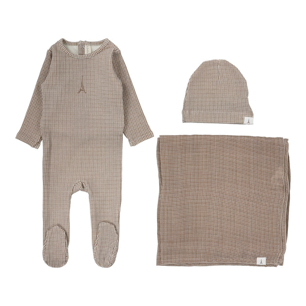 Lilette Gingham Print Layette Set - Oat – Head Shoulders Toes & Bows